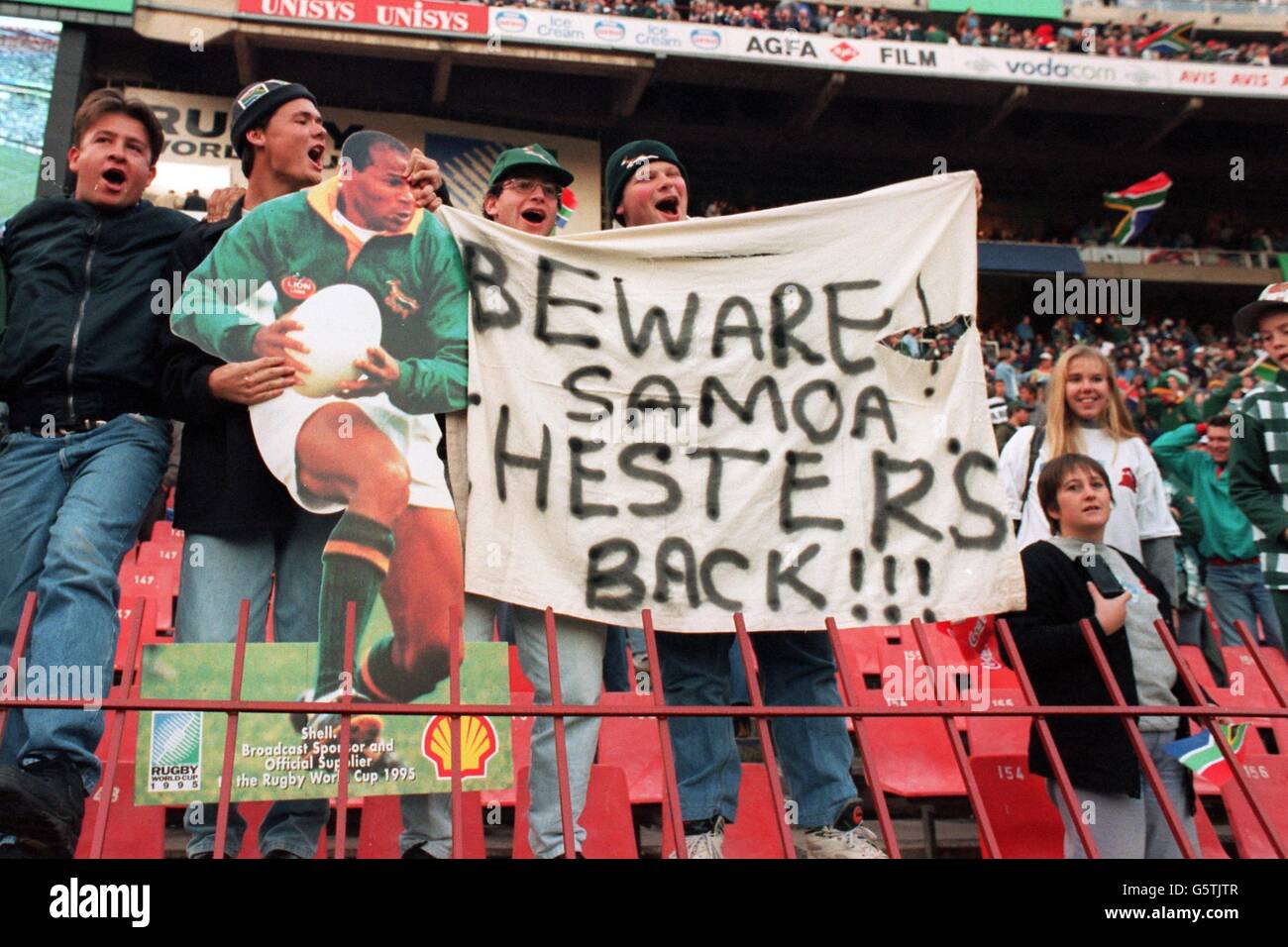 South african rugby fans banner hi-res stock photography and images - Alamy