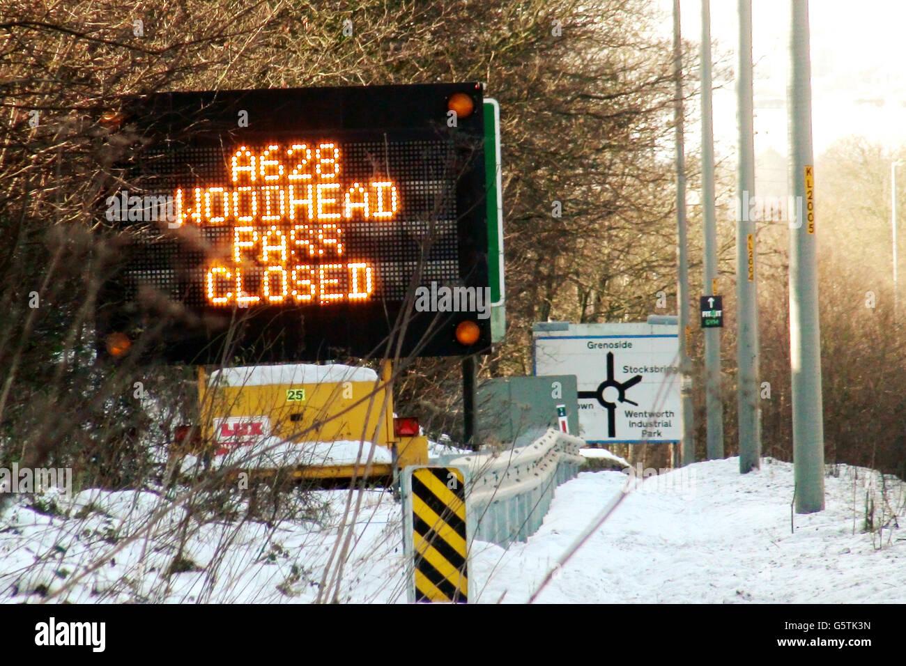 A information sign on the A61, near Tankersley, South Yorkshire, as ...