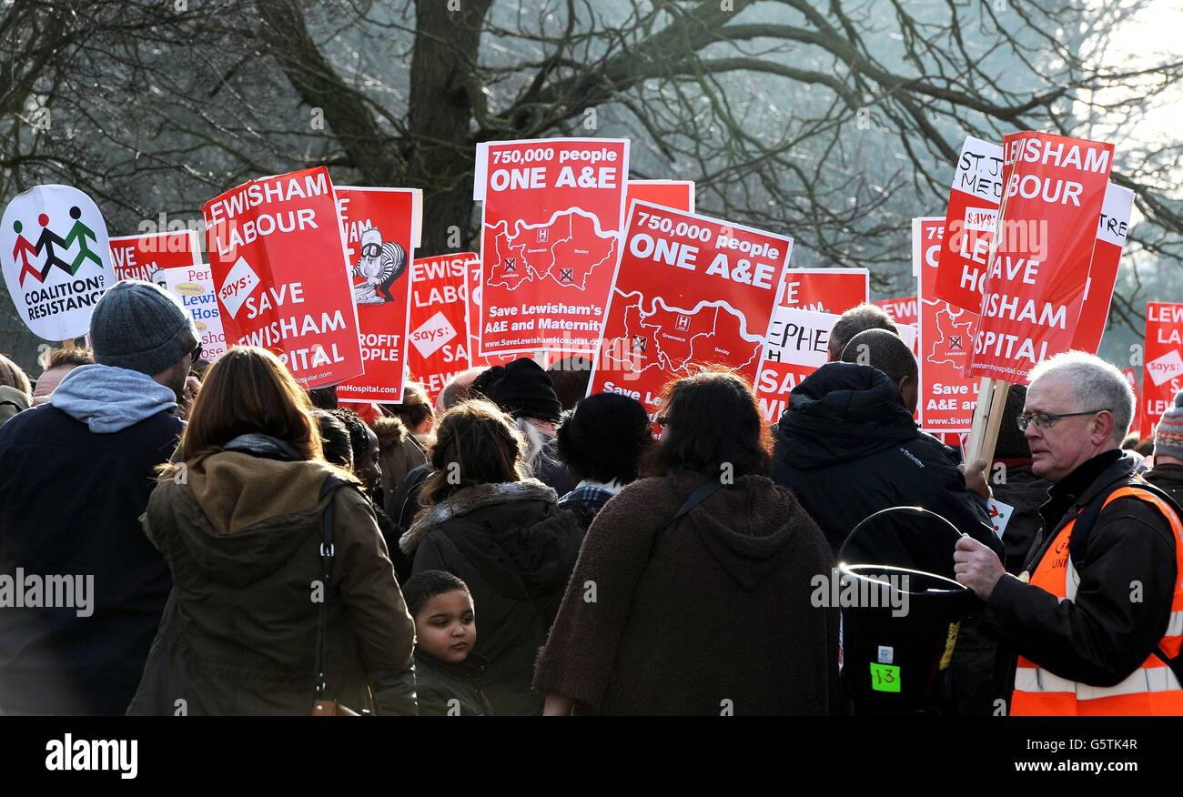 Lewisham Hospital protest Stock Photo - Alamy