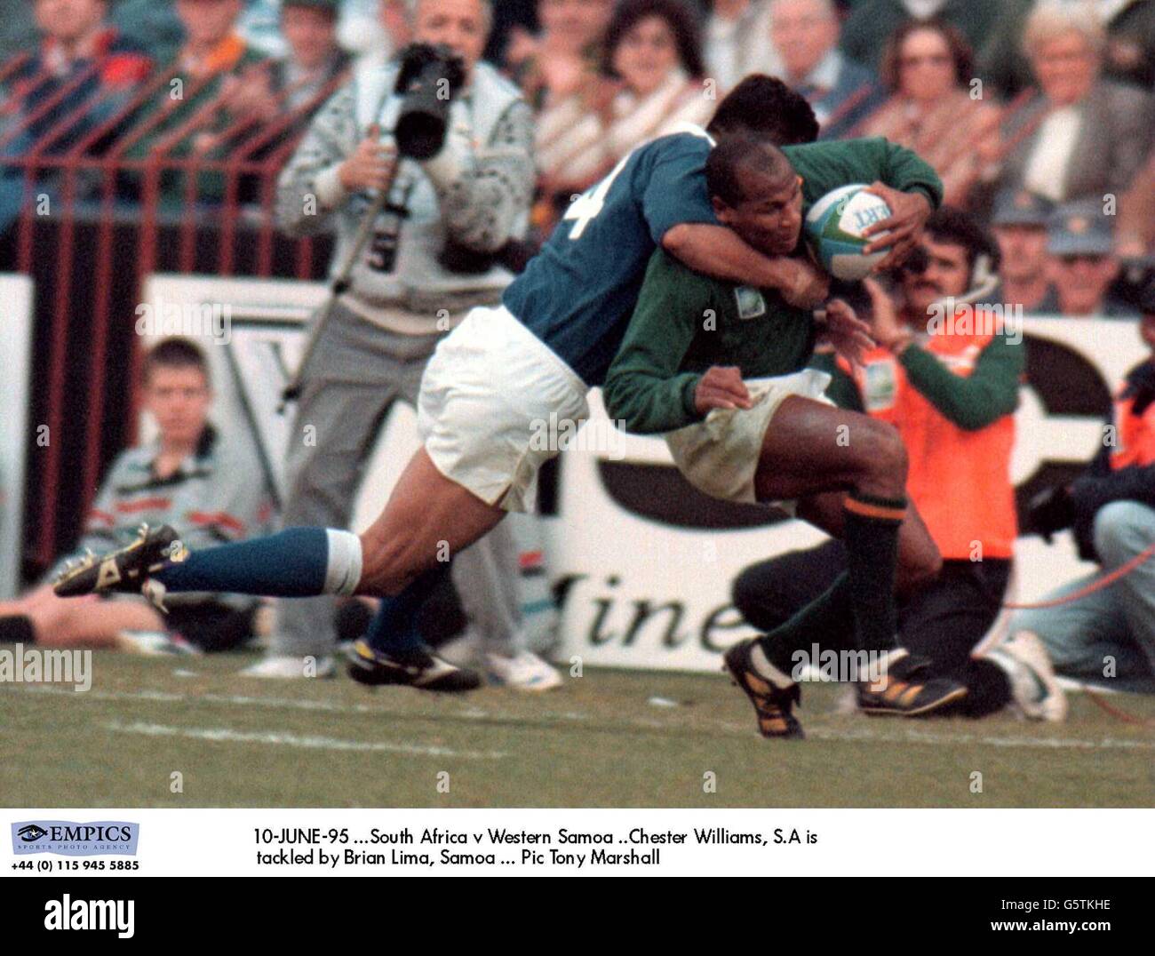Rugby Union World Cup 1995 -S.A v Western Samoa. Chester Williams, S.A ...