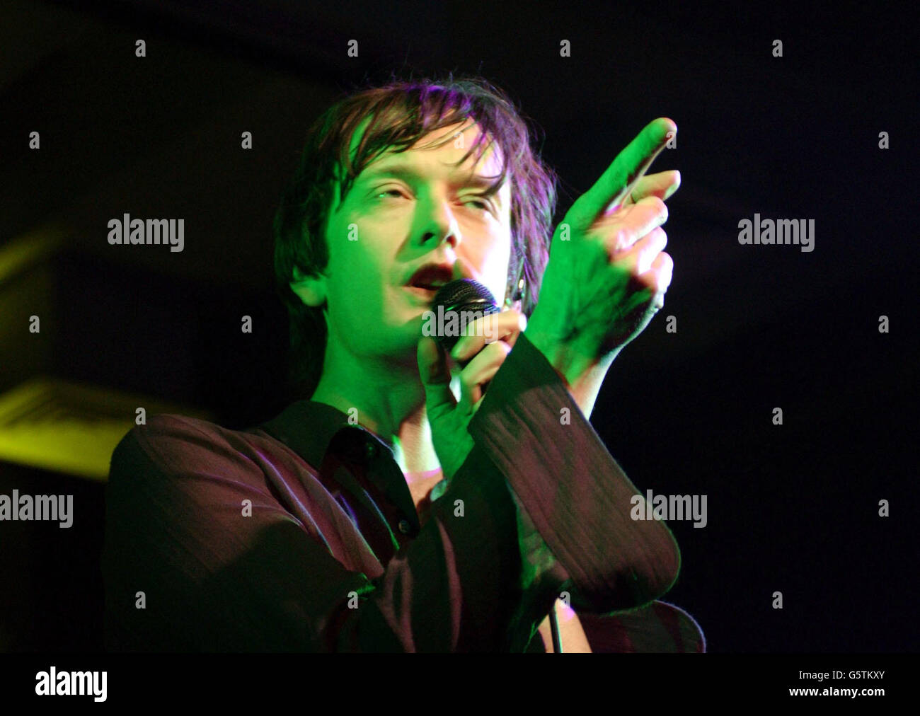 Jarvis Cocker from Pulp performing at the fundraising concert for Marie ...