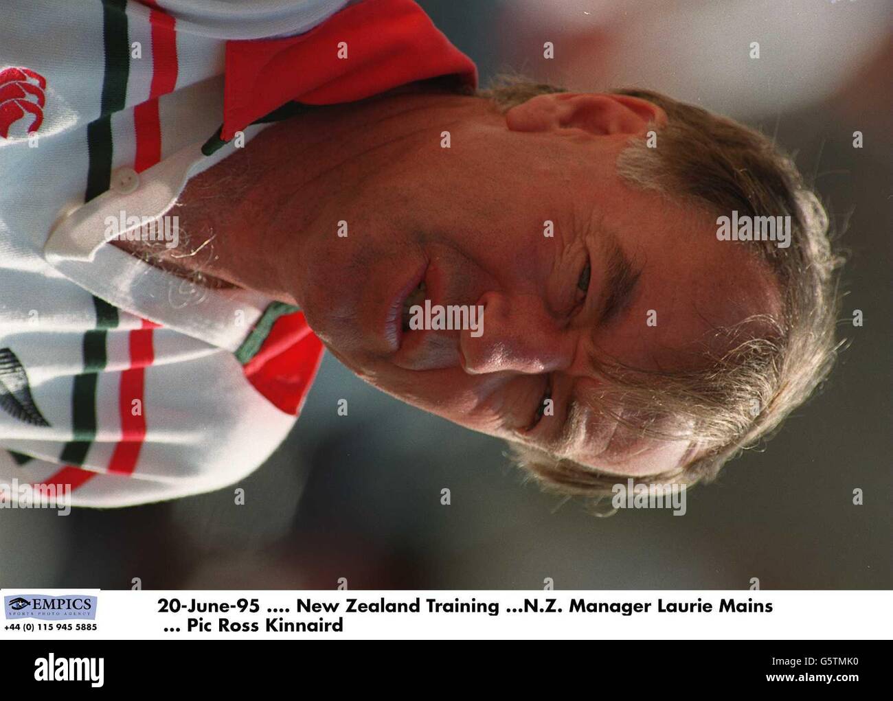 20 june 95 new zealand training n z manager laurie mains hi-res stock ...
