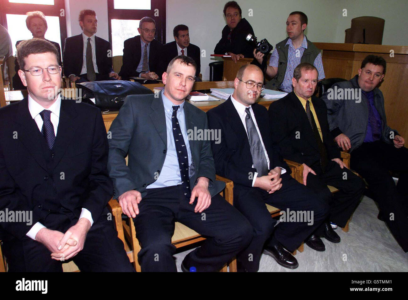 Gary fagan plane spotters sit in the courtroom at kalamata hi-res stock ...