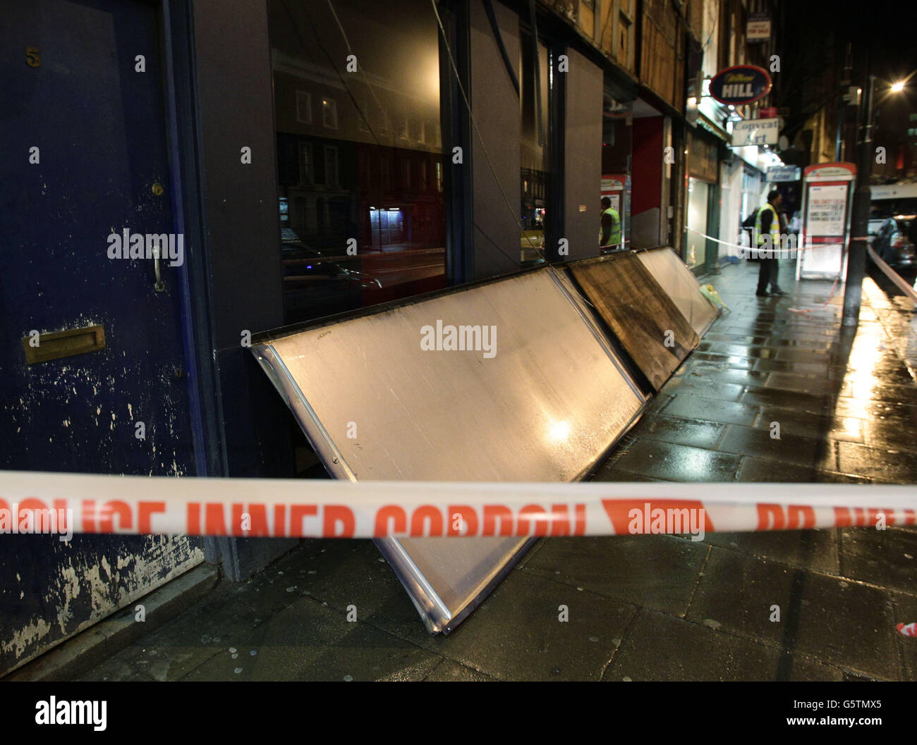 After a man was killed by a falling sign hi-res stock photography and ...