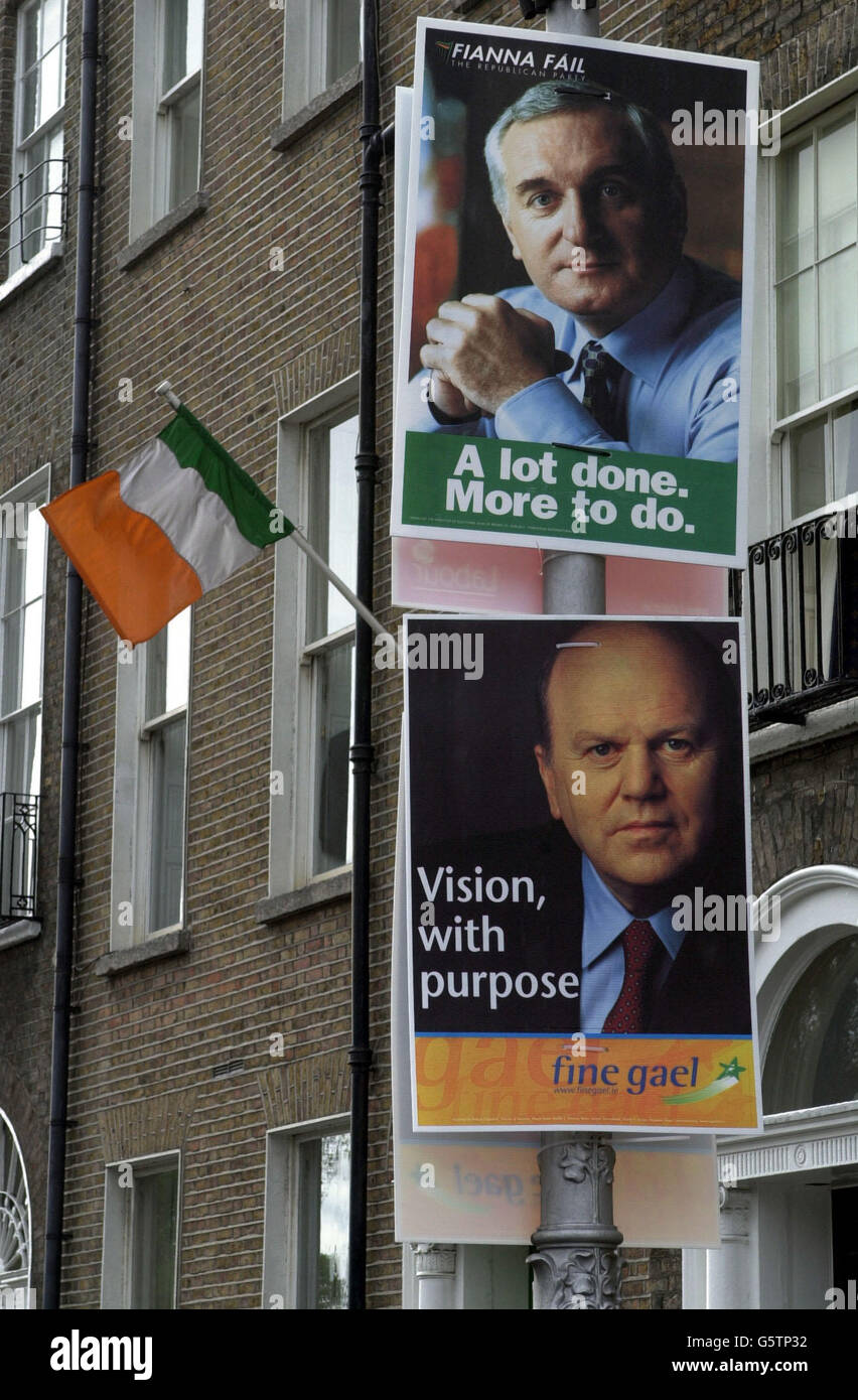 The election posters near Government buildings in Dublin in the run up ...