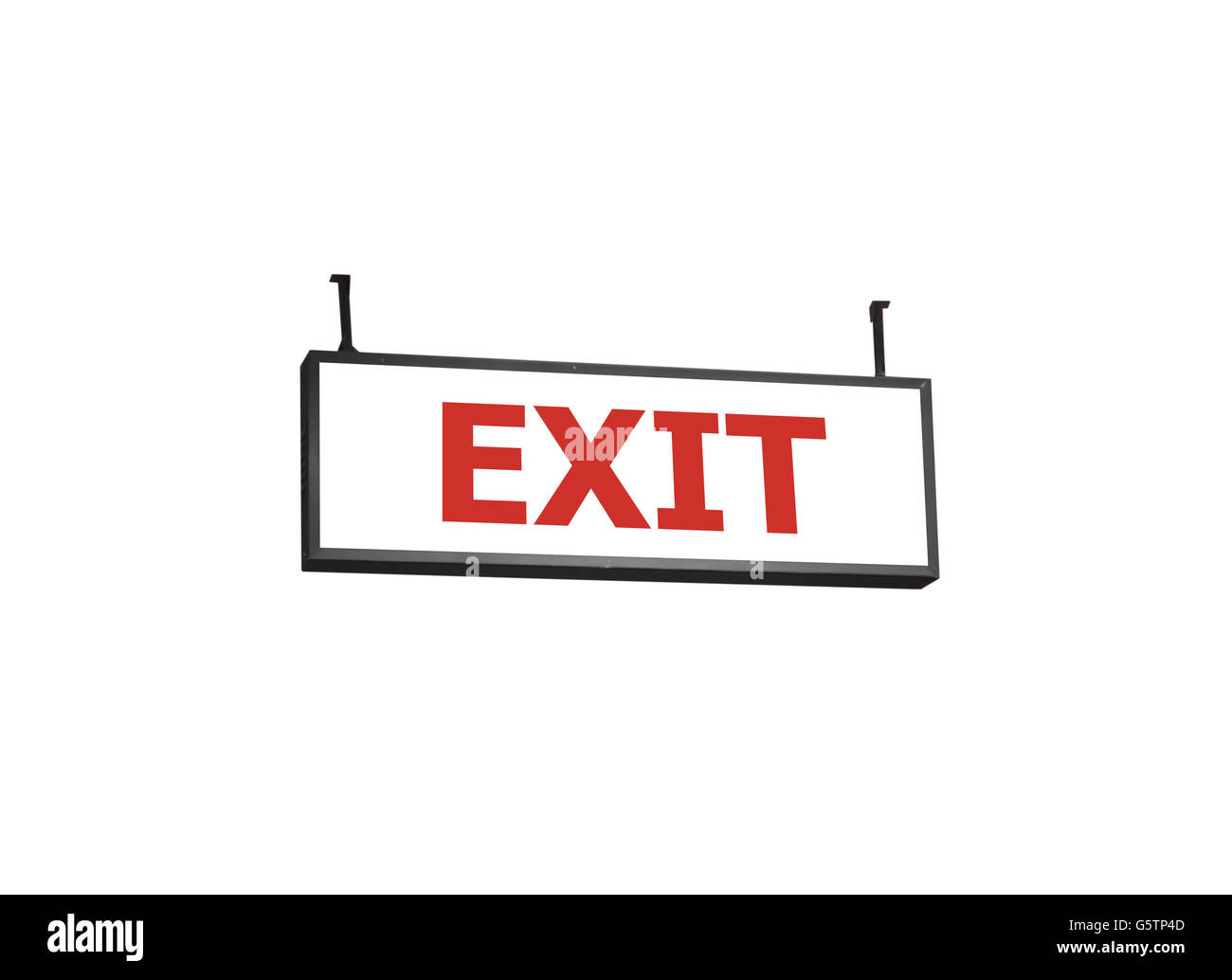 Exit signboard on white background, stock photo Stock Photo - Alamy