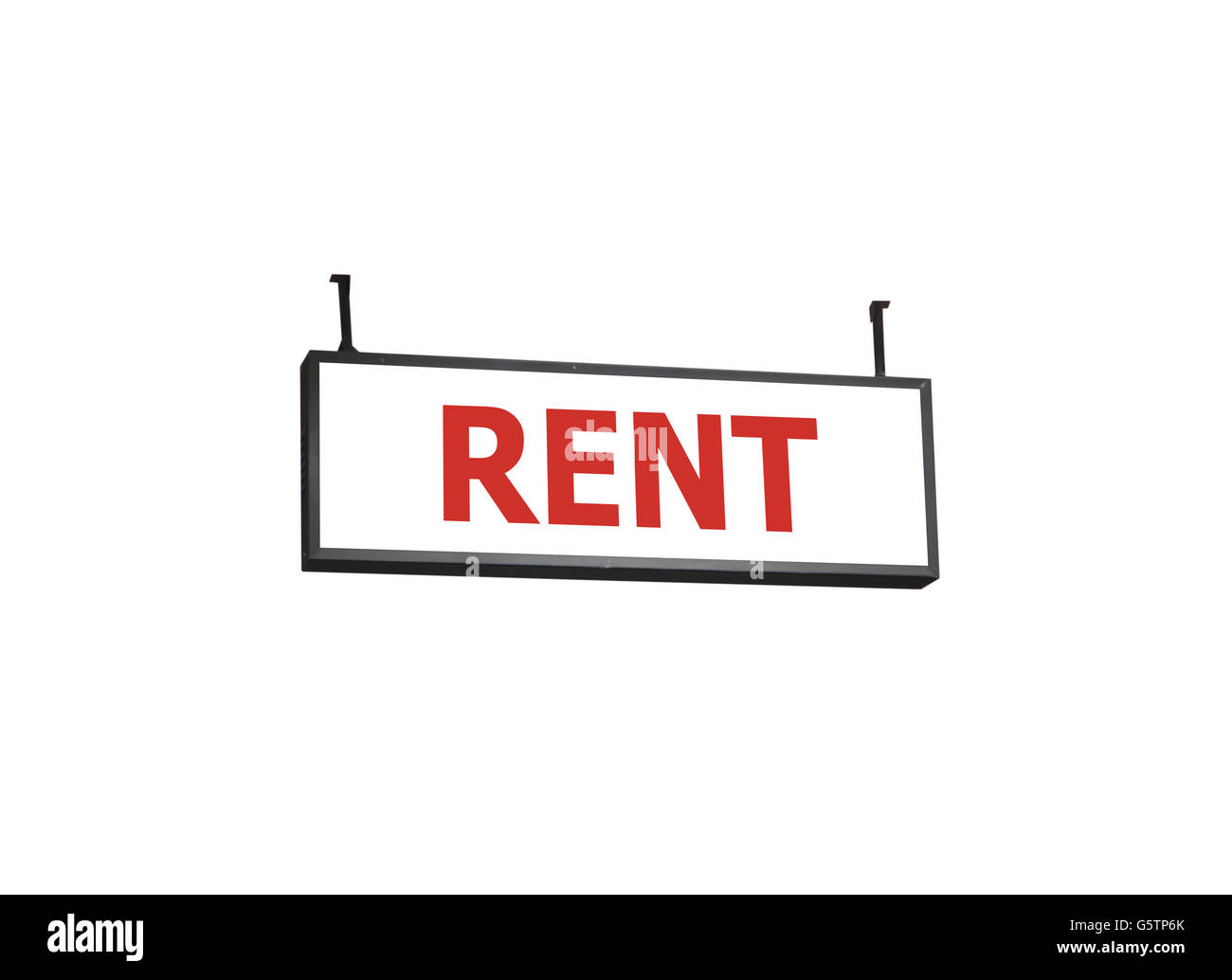 Rent signboard on white background, stock photo Stock Photo - Alamy