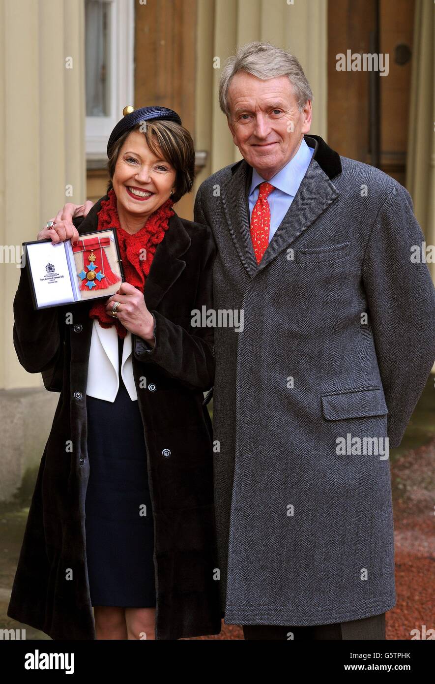 Lady Catherine Meyer proudly holds her Commander of the British Empire ...