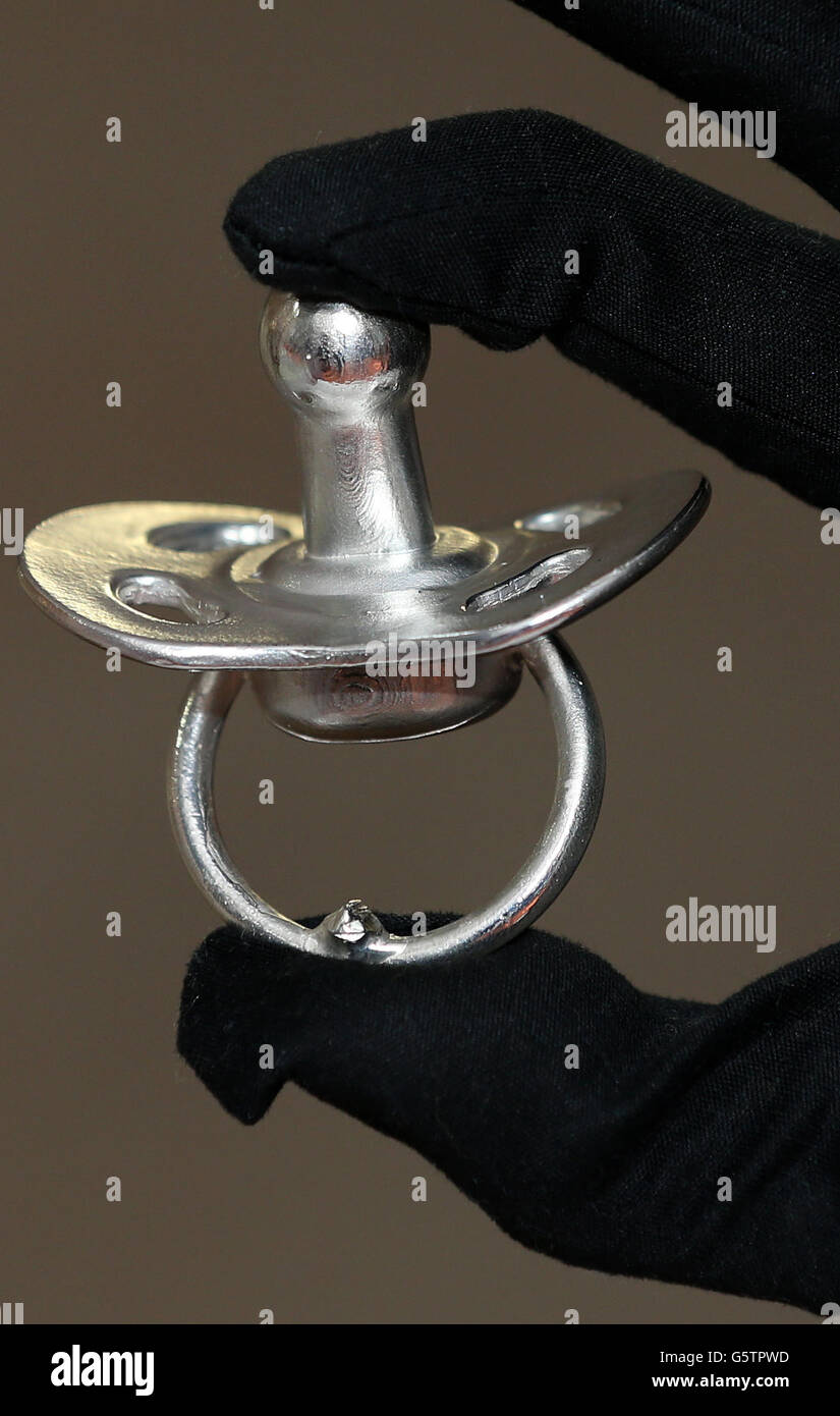 Jeweller Matt Case holds a dummy made of pure platinum at Russell ...