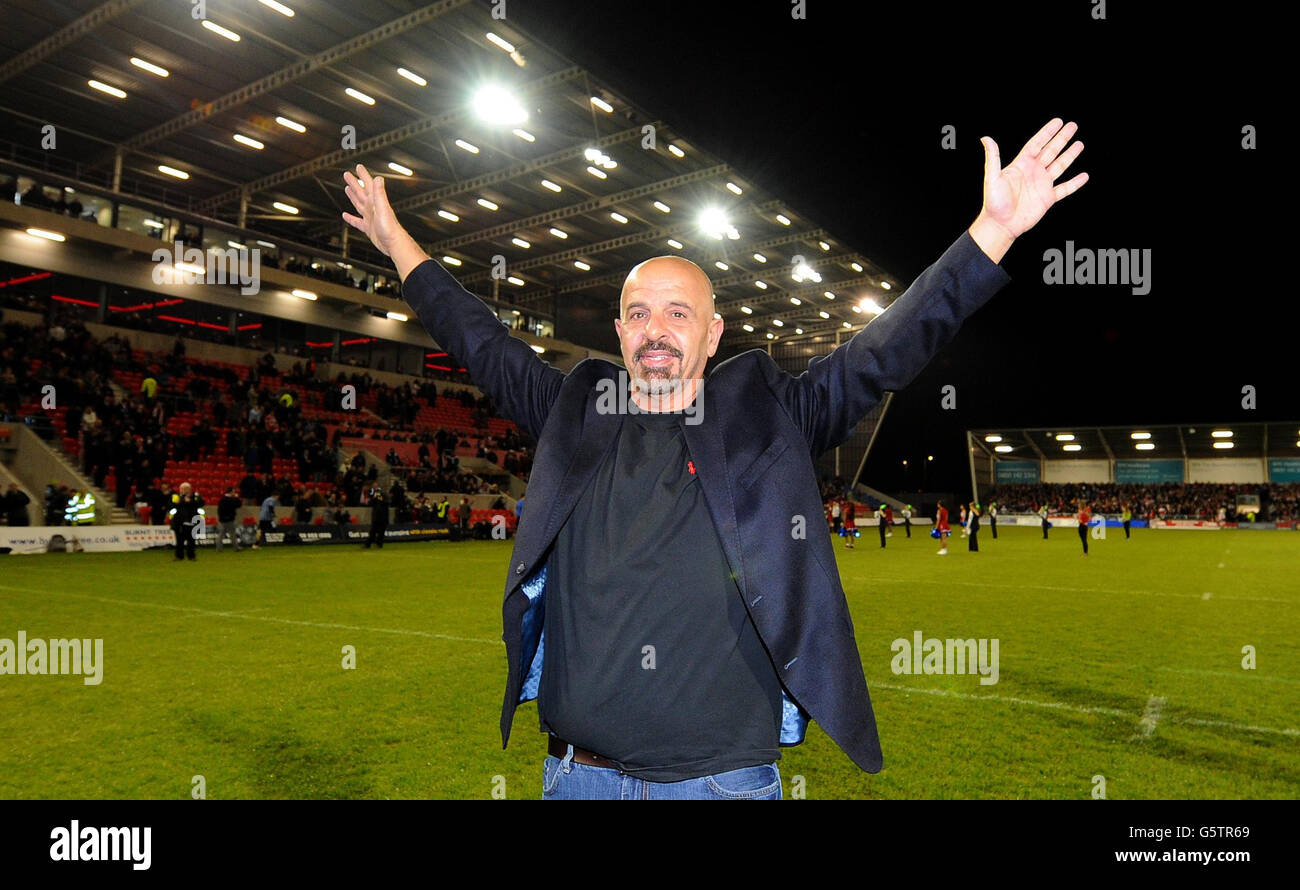New owner of Salford City Reds Dr Marwan Koukash on the pitch before ...
