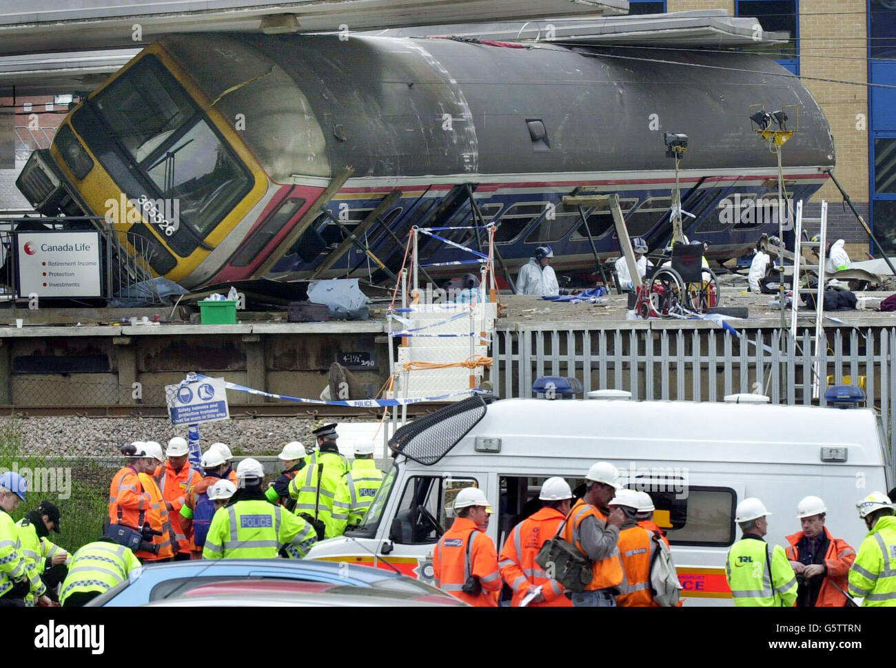 Train Crash Scene Stock Photo - Alamy