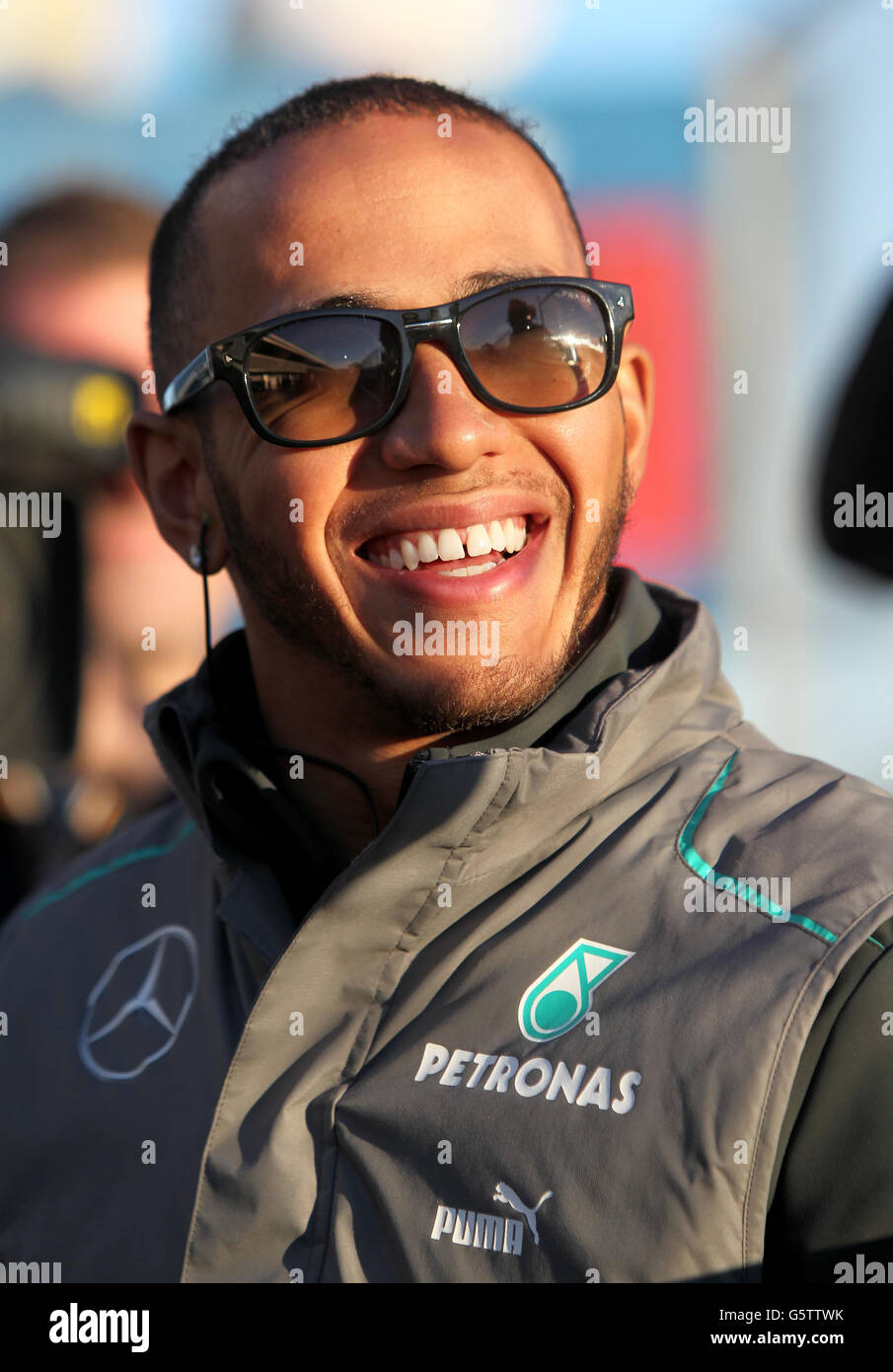 Mercedes driver Lewis Hamilton during testing at Circuito de Jerez ...