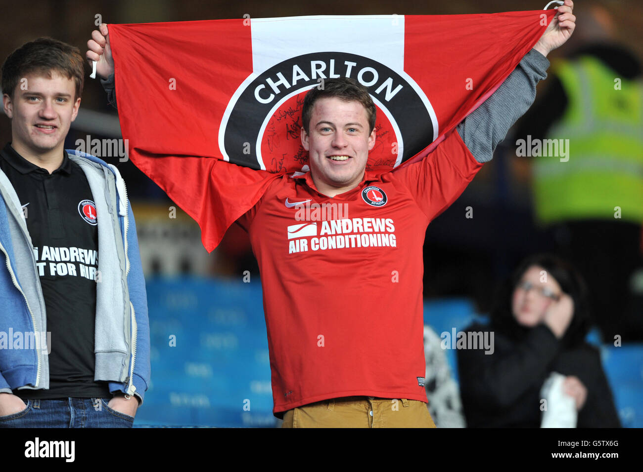 Charlton athletic flag in the stands hi-res stock photography and ...