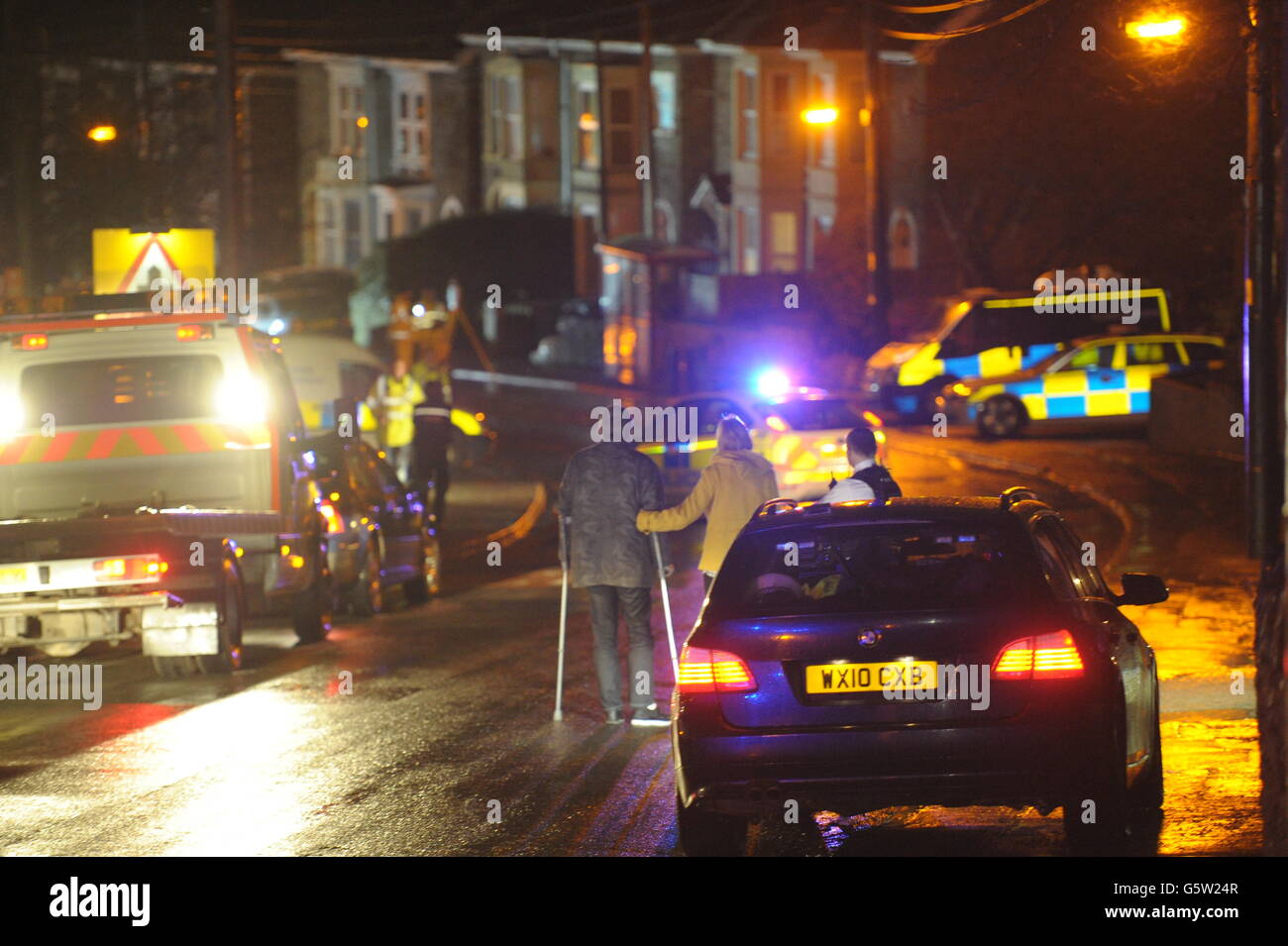 Police at the scene of hit and run crash in lower road hi-res stock ...