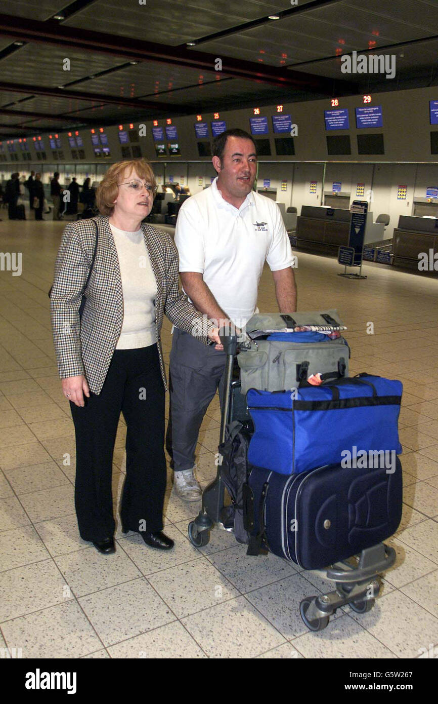 Paul Coppin with his wife, Lesley, from Mildenhall, Suffolk, at Luton ...