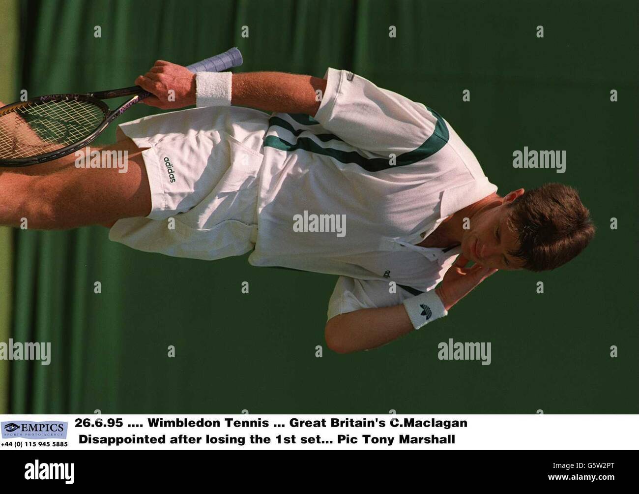26.6.95, Wimbledon Tennis, Great Britain's C.Maclagan Disappointed ...