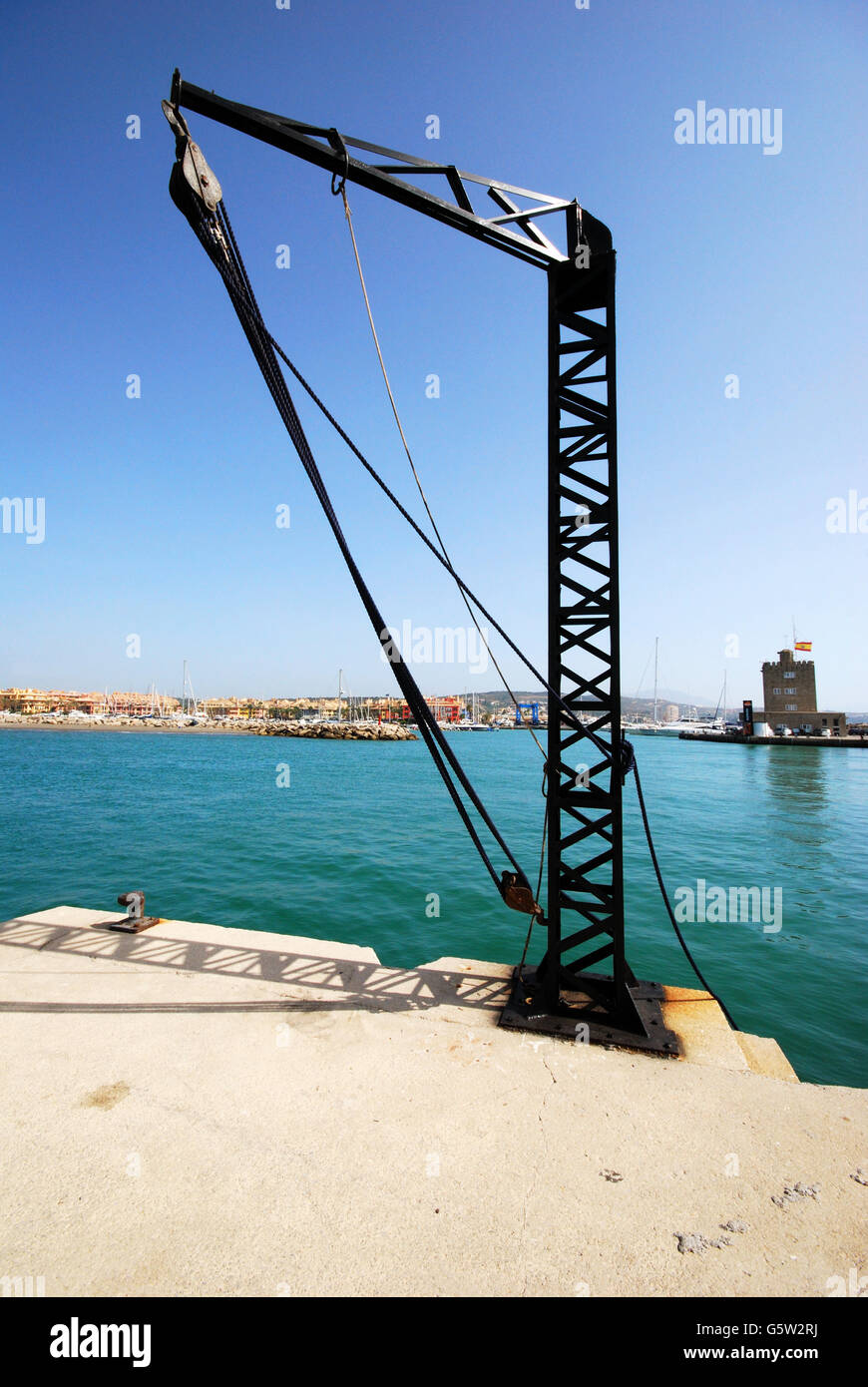 Marina boat crane hi-res stock photography and images - Alamy
