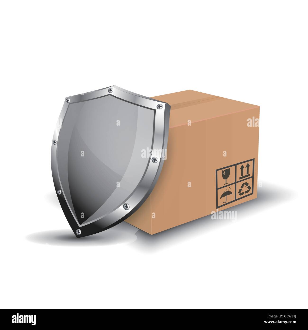 White box package metallic Stock Vector Images - Alamy