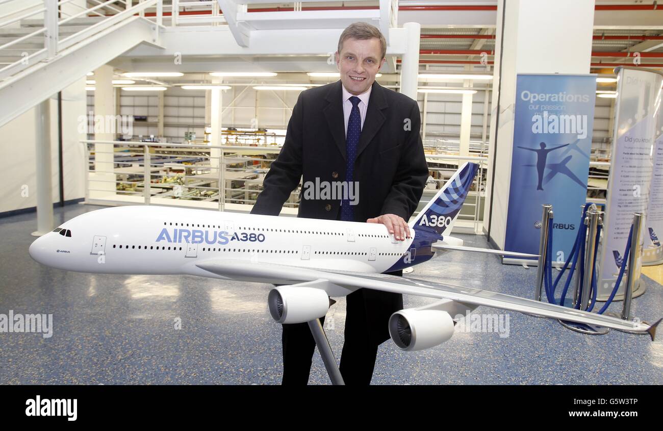 Welsh Secretary visits Airbus Stock Photo - Alamy