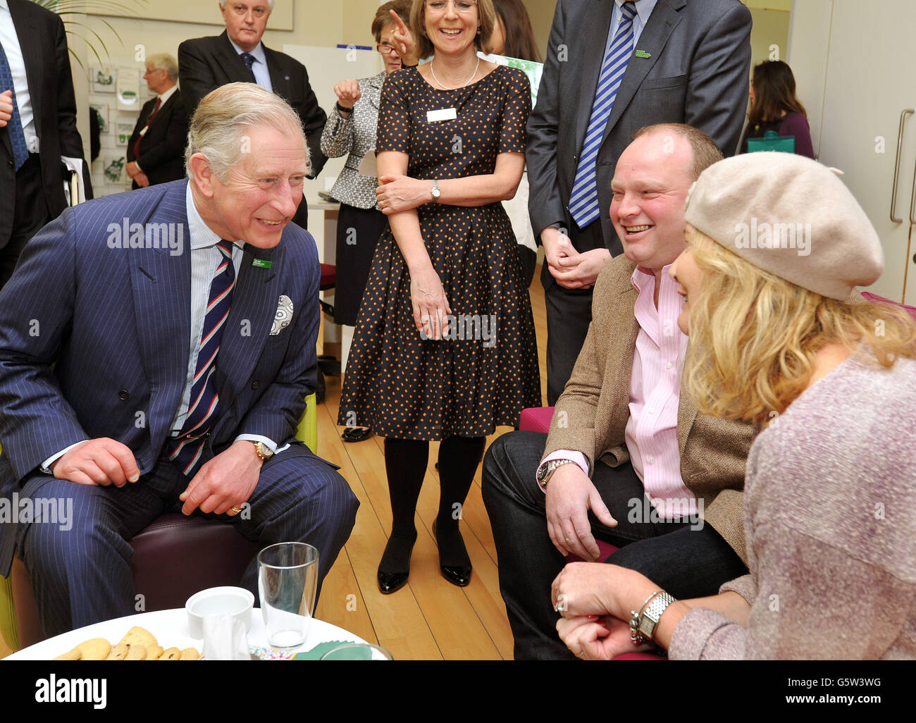 The Prince of Wales talks with cancer patient Mrs Carol Sealey and her ...