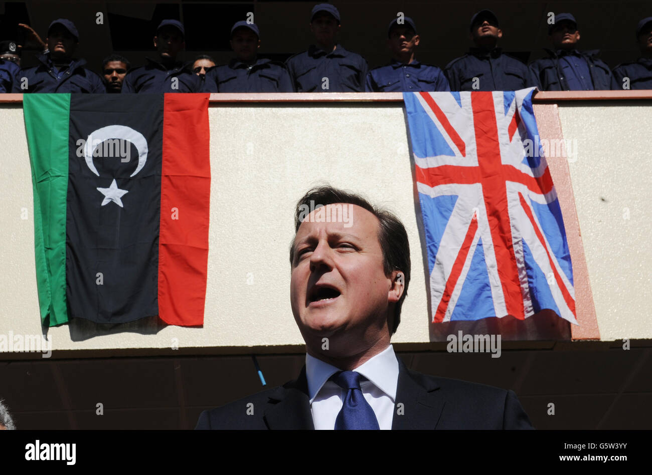 Prime Minister David Cameron meets recruits at a police training ...
