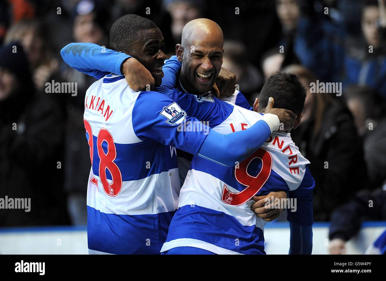 Reading's Jimmy Kebe (centre) celebrates scoring his side's second goal ...