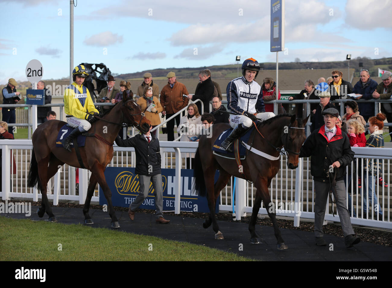 Horses parade around the ring before The William Hill Welsh Champion ...