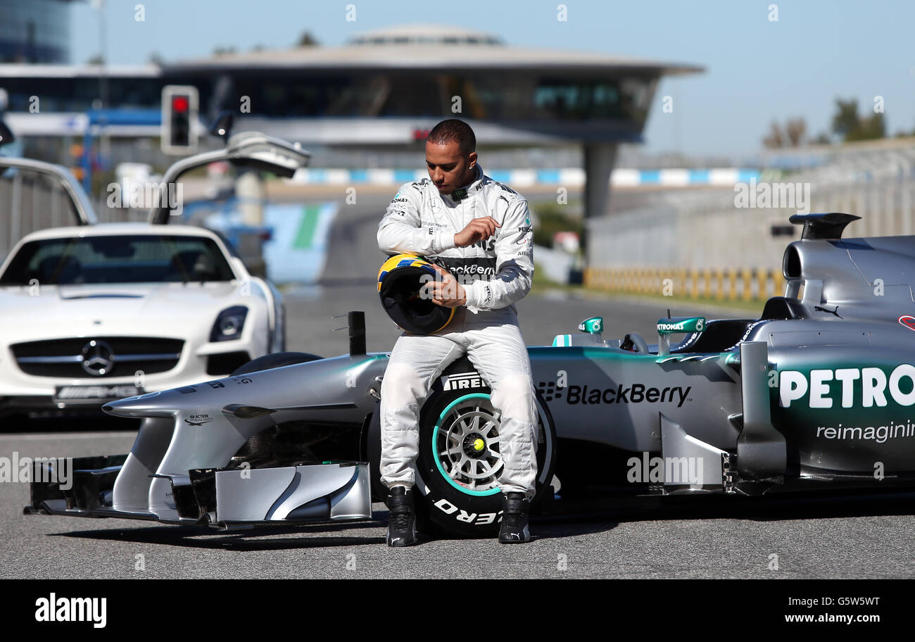 Mercedes driver Lewis Hamilton during the Mercedes F1 W04 Launch at ...