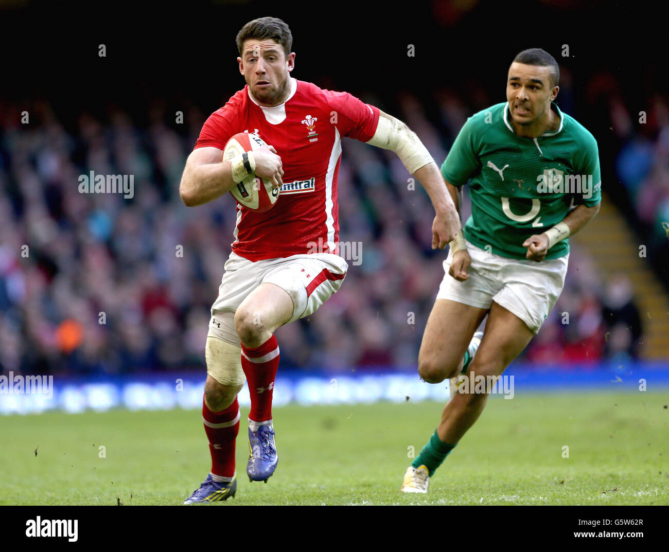 Alex Cuthbert of Wales during the RBS 6 Nations Championship at the ...