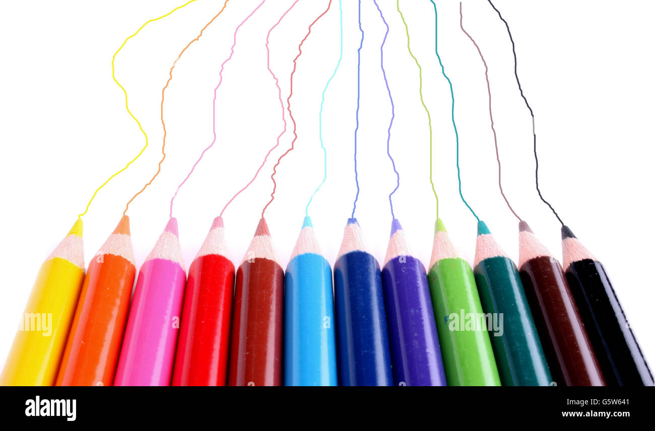 A metaphorical image of random scribbled lines by a team of colorful ...