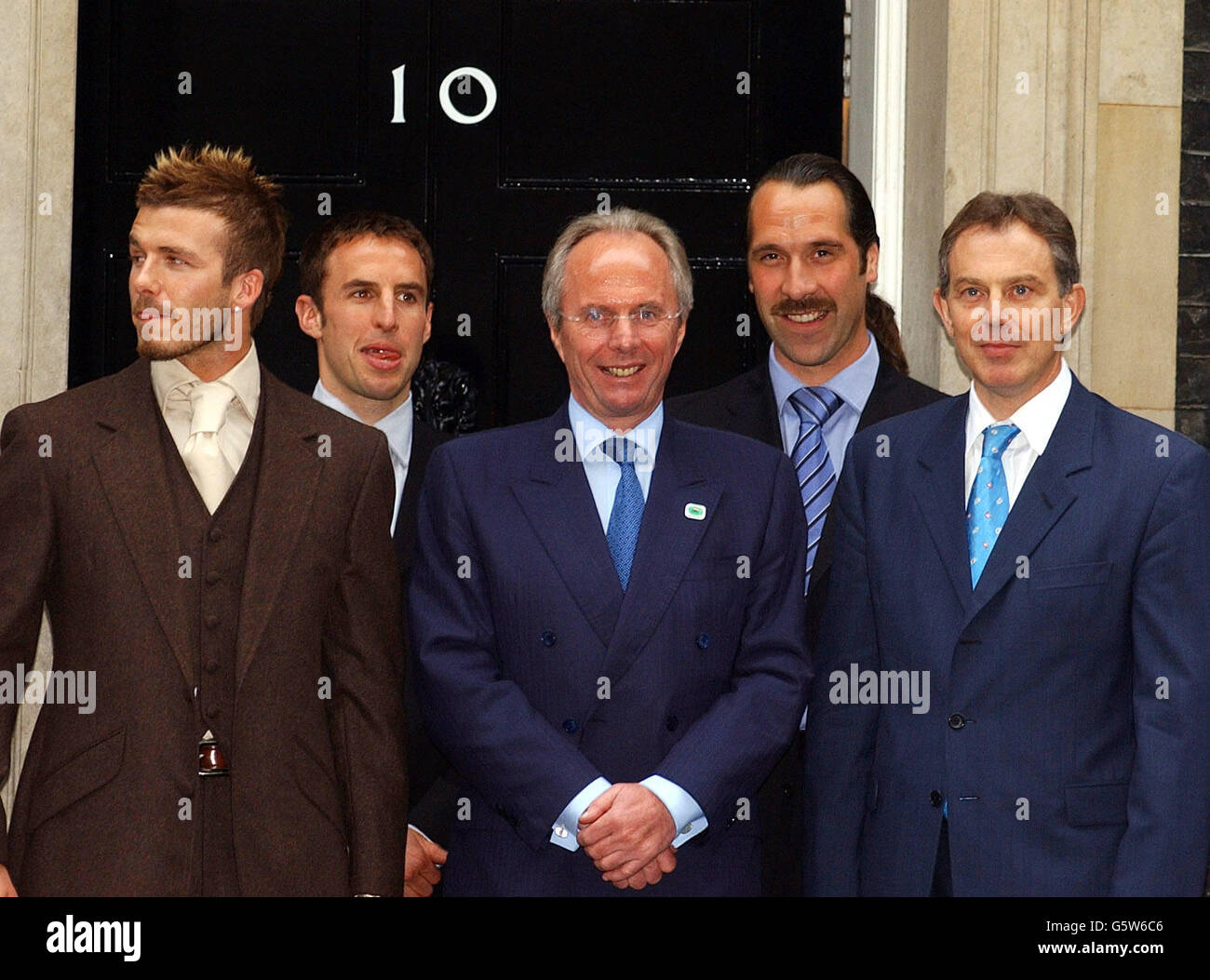 Southgate left david after meeting with tony blair right hi-res stock ...