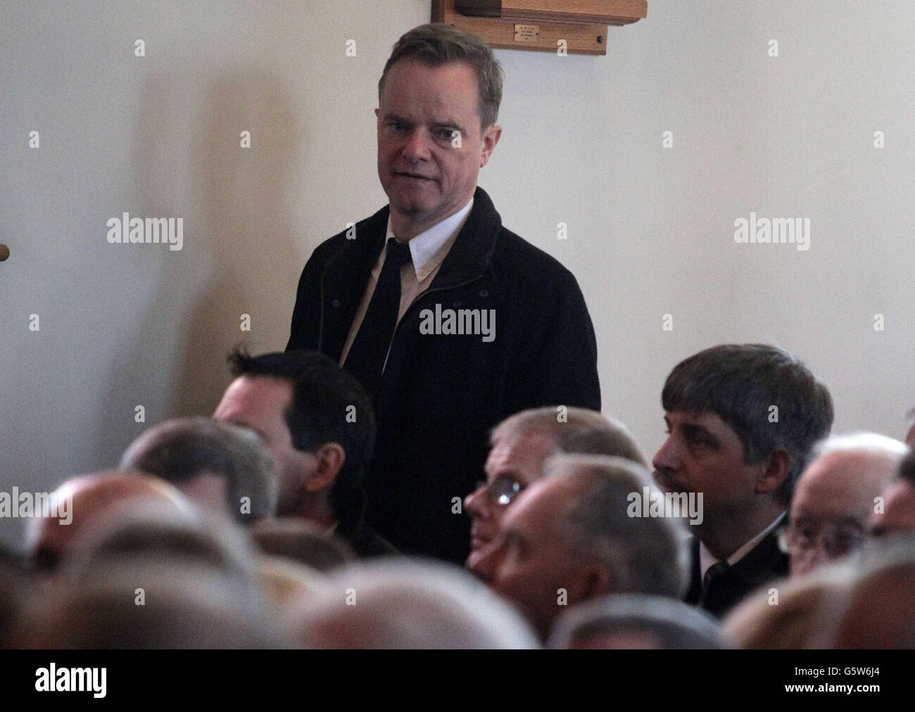 Belfast Telegraph editor Mike Gilson arrives at Cregagh Presbyterian ...