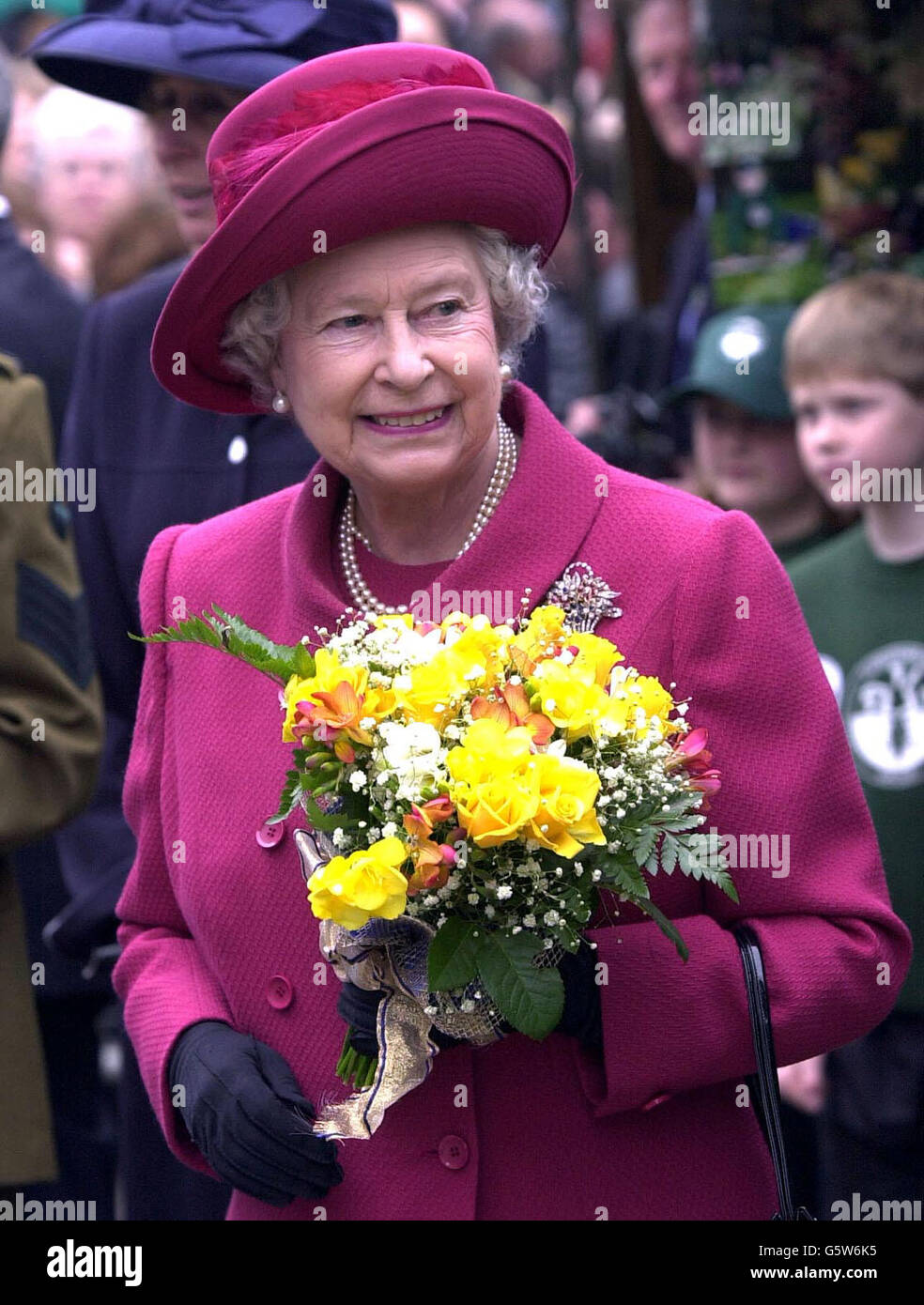 Queen Elizabeth II in Aylesbury Town centre during her day-long visit ...