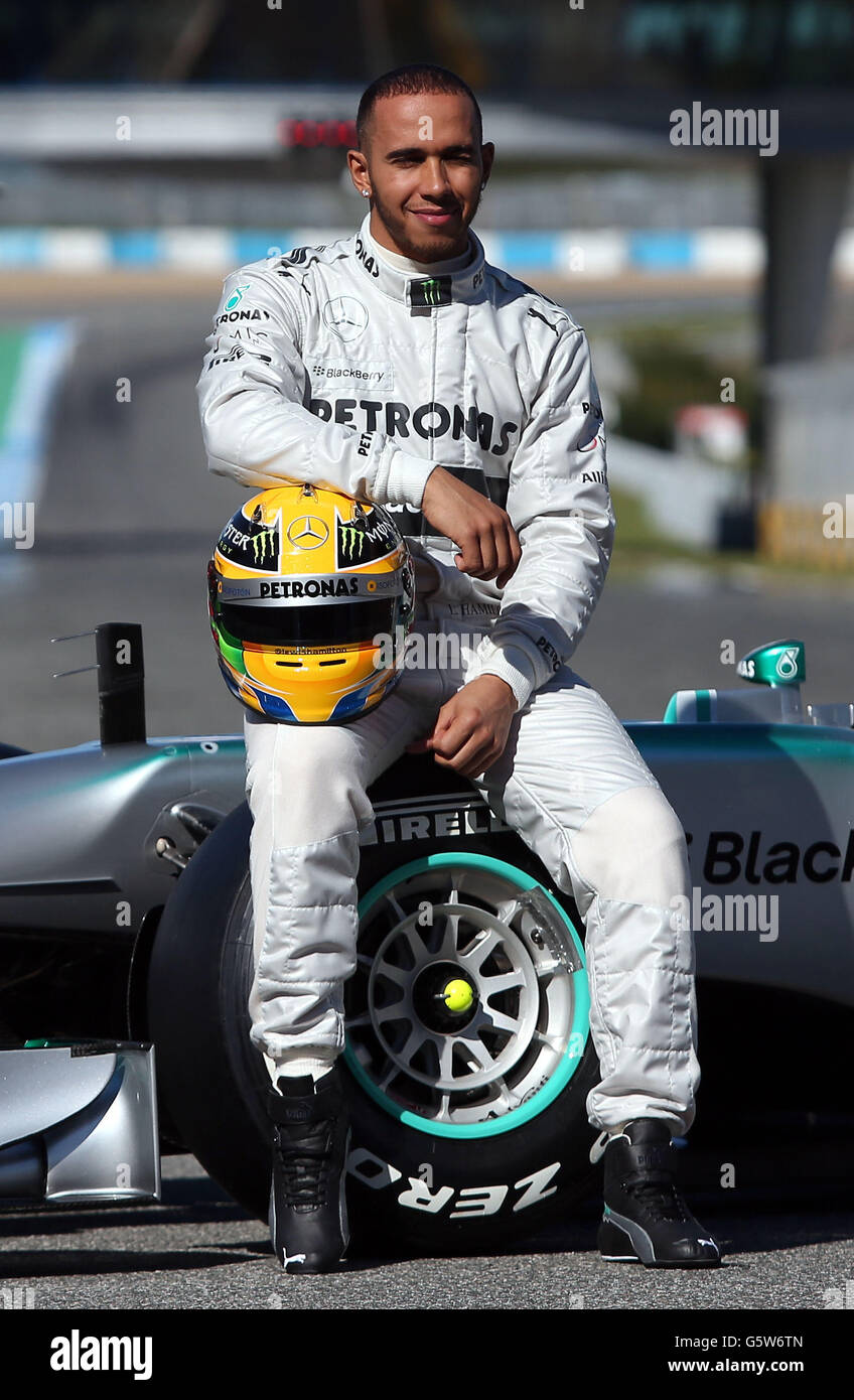Lewis Hamilton during the Mercedes F1 W04 Launch at Circuito de Jerez ...