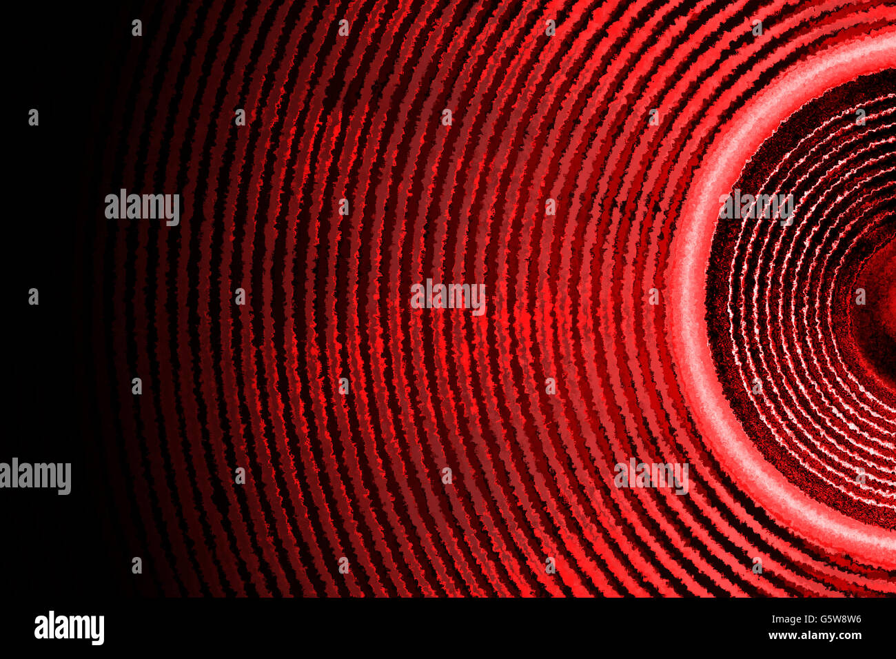 Red audio speaker with sound waves Stock Photo - Alamy