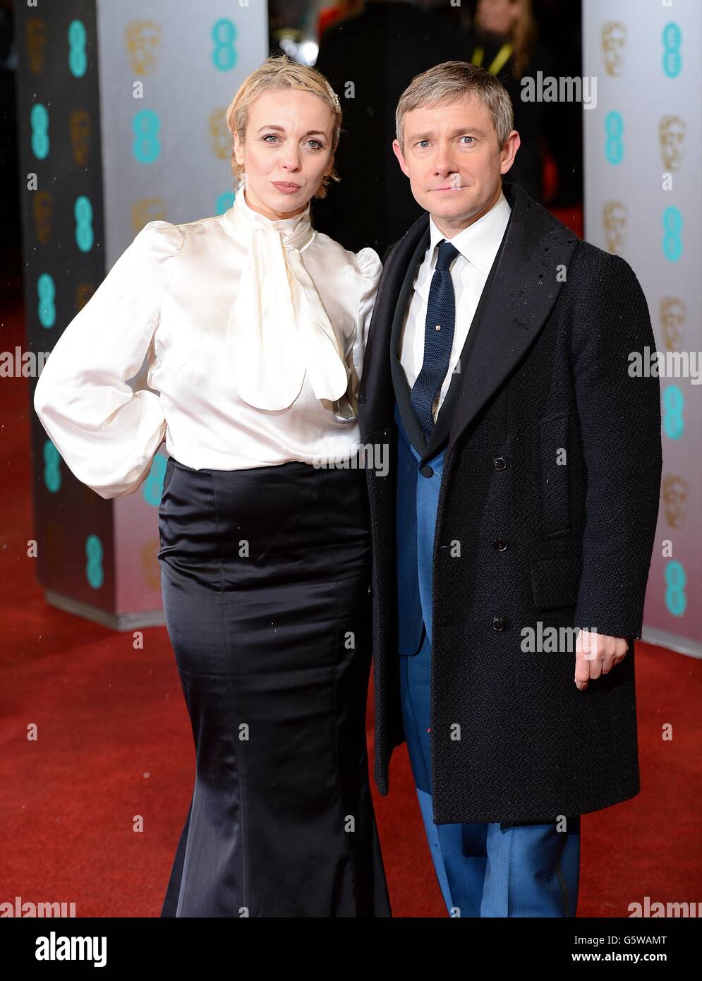 Martin Freeman and Amanda Abbington arriving for the 2013 British ...