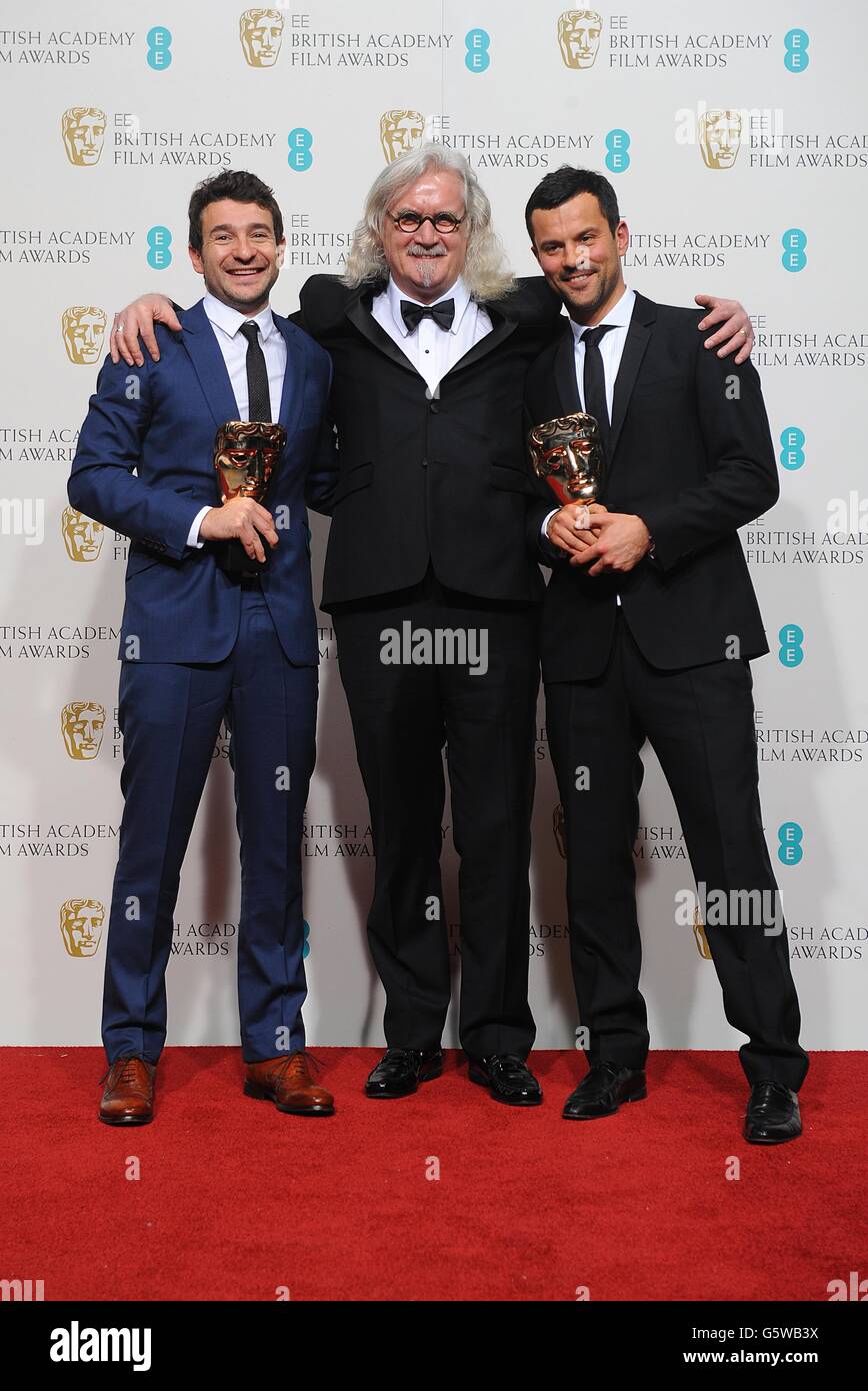 Bart Layton, Billy Connolly and Dimitri Doganis in the press room at ...