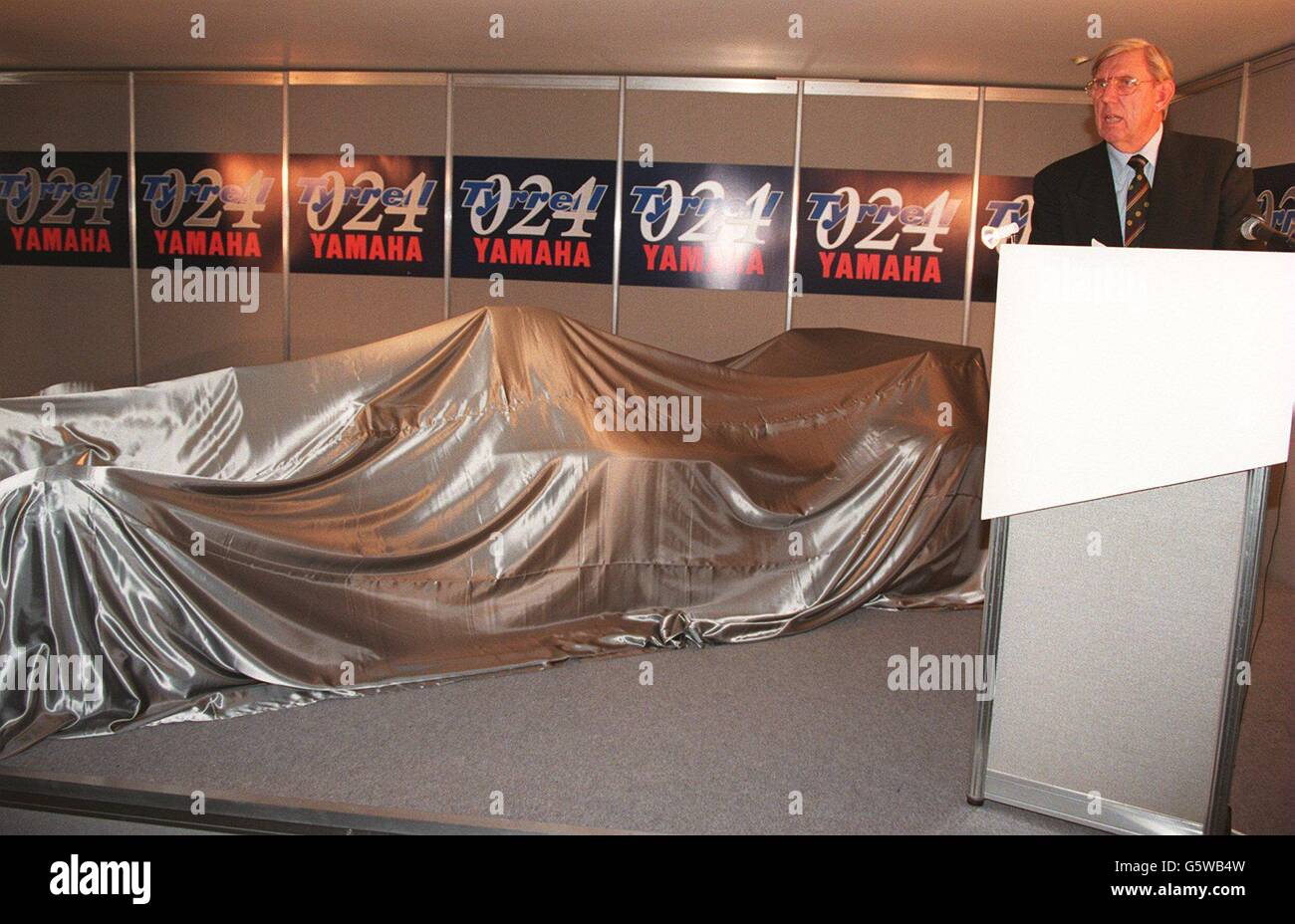 Motor Sport- Tyrrell 024 Formula One car launch, 30/01/96. Ken Tyrrell ...