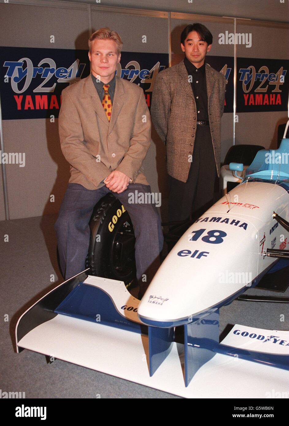 Motor Sport- Tyrrell 024 Formula One car launch, 30/01/96 Stock Photo ...
