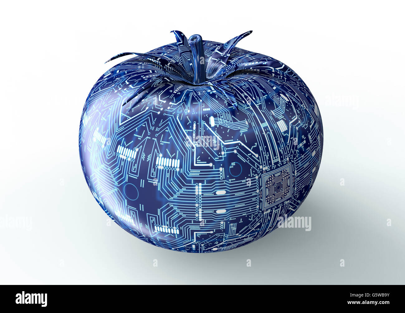 digital food, tomato made of technology , 3d illustration Stock Photo ...