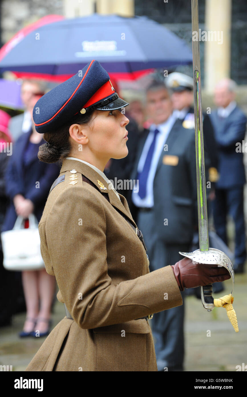Female officer on parade with sword Stock Photo - Alamy