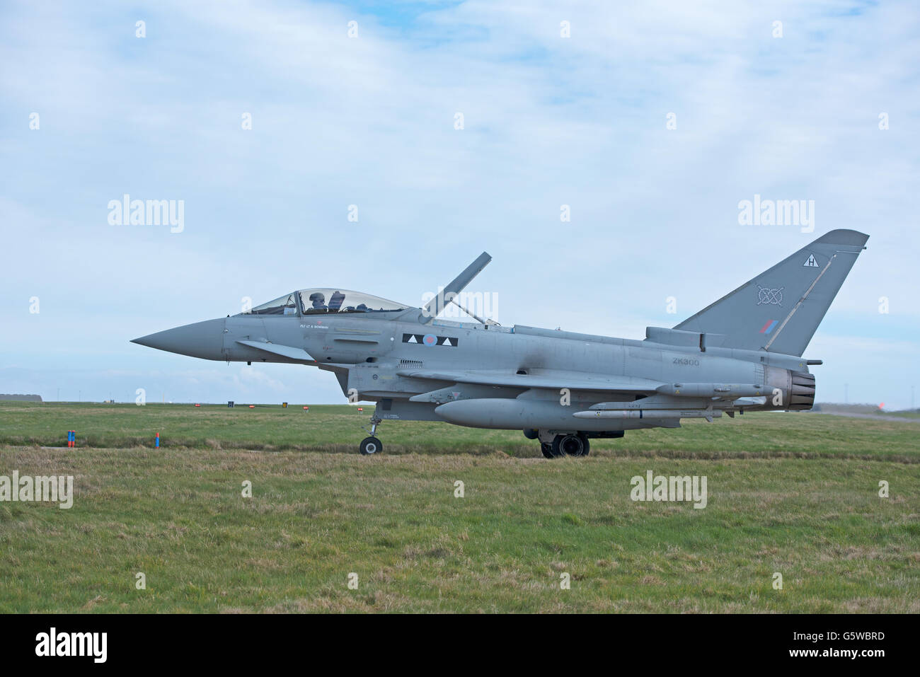 Eurofighter FGR4 ZK300 Tail Fin Serial (H) showing air brake deployed ...