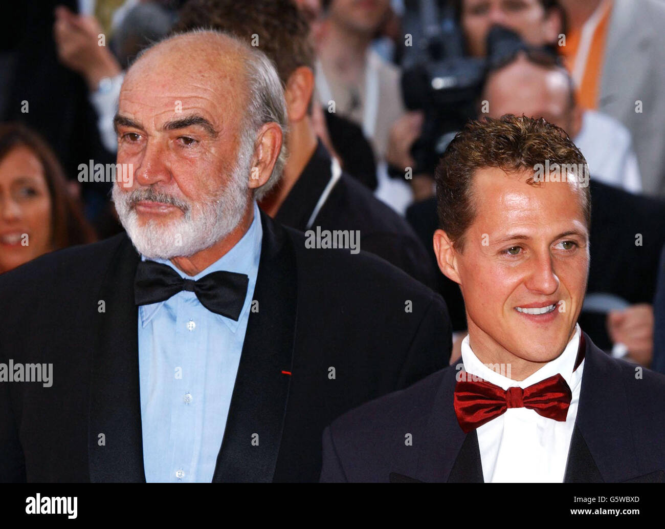 Actor Sean Connery (L) and racing driver Michael Schumacher arrive for ...