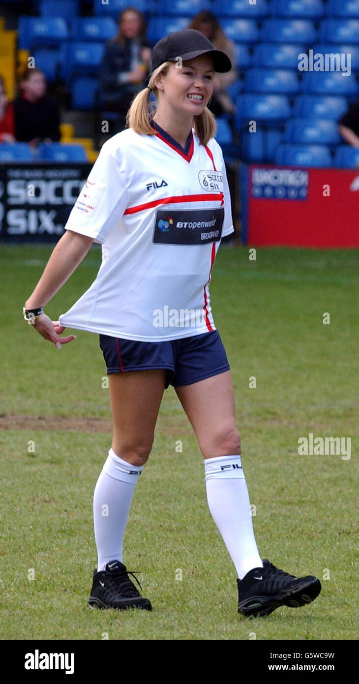 Amanda Holden, during The Music Industry Soccer Six football tournament ...