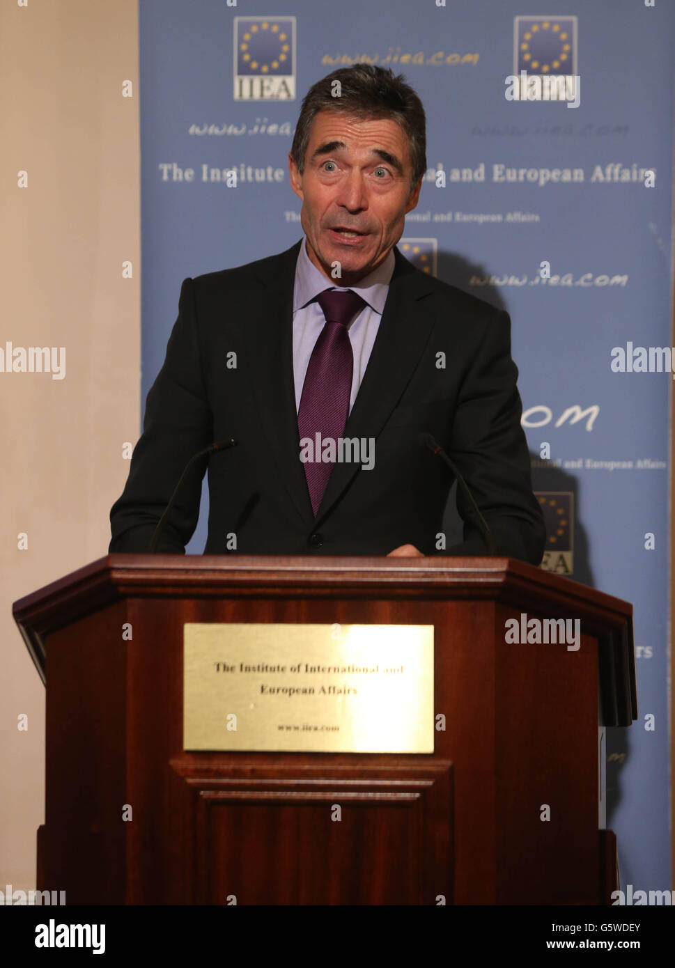 Anders Fogh Rasmussen speech Stock Photo - Alamy