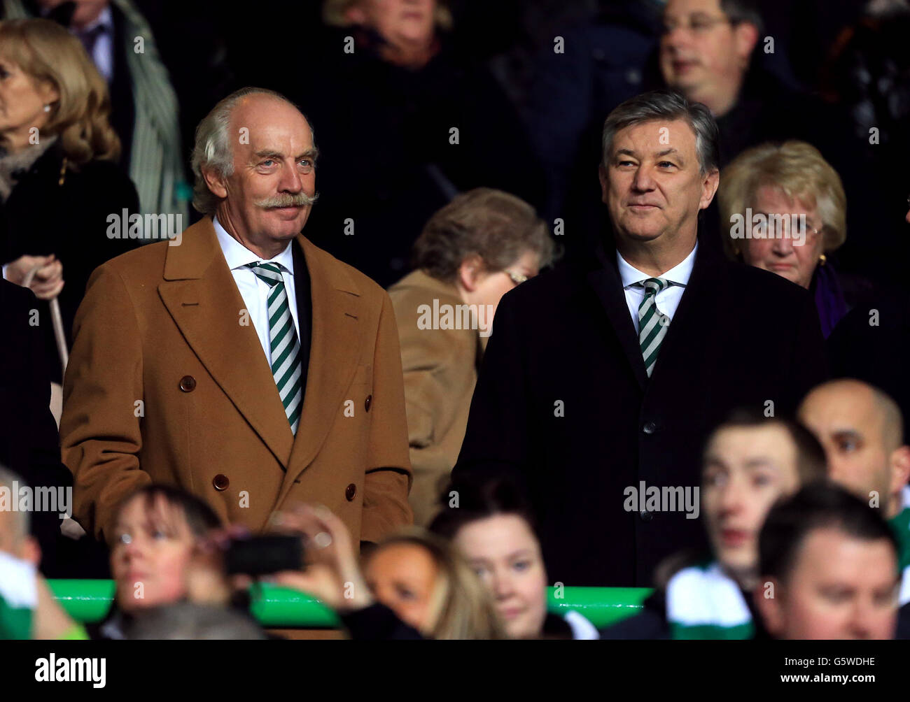 Celtic owner dermot desmond left in the stands hi-res stock photography ...