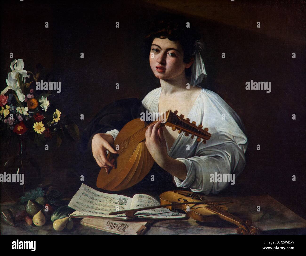 Lute Player, by Caravaggio, circa 1595, Hermitage State Museum, Saint ...