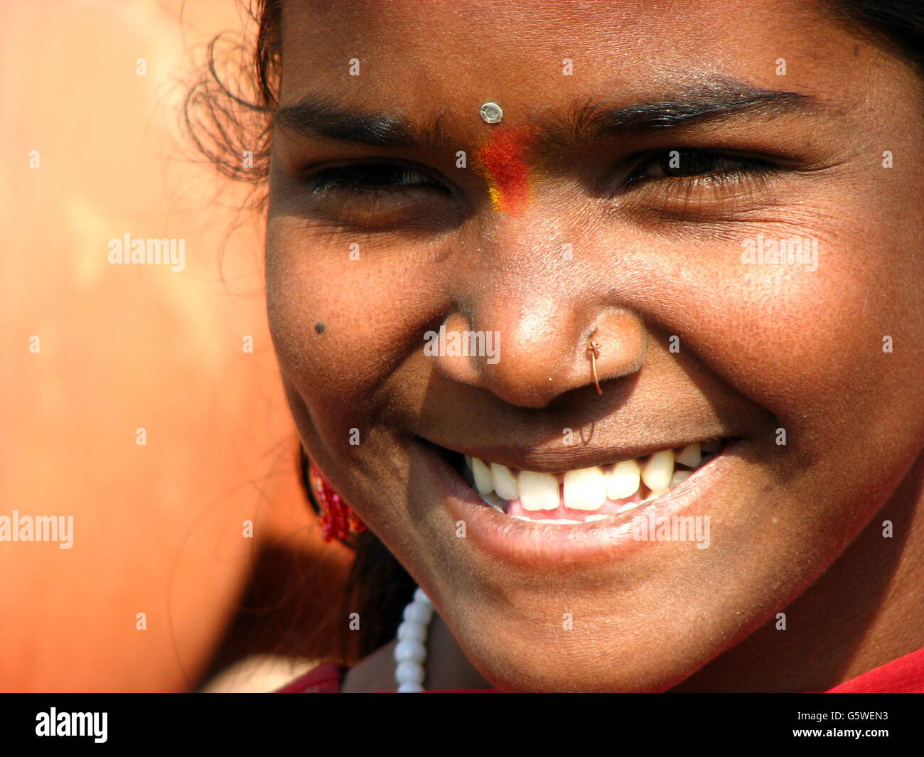 A cute Indian smiling girl Stock Photo - Alamy