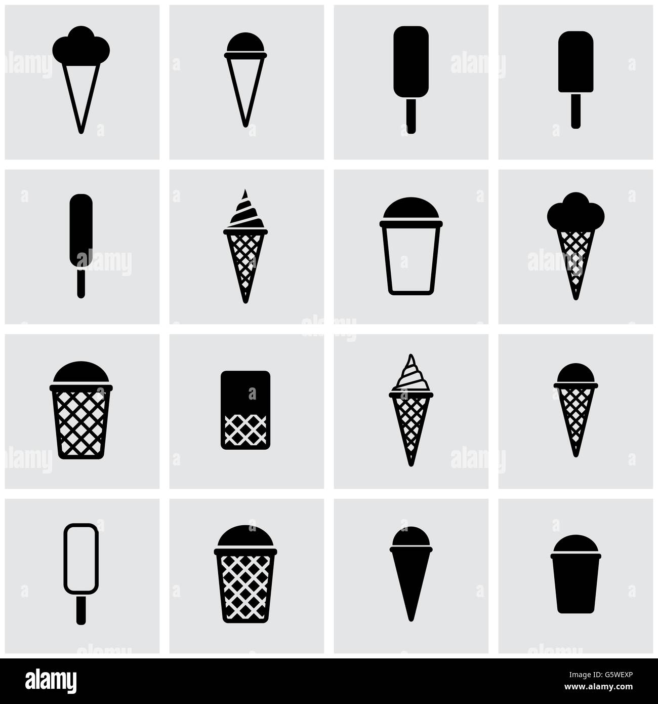 Vector black ice cream icon set Stock Vector Image & Art - Alamy