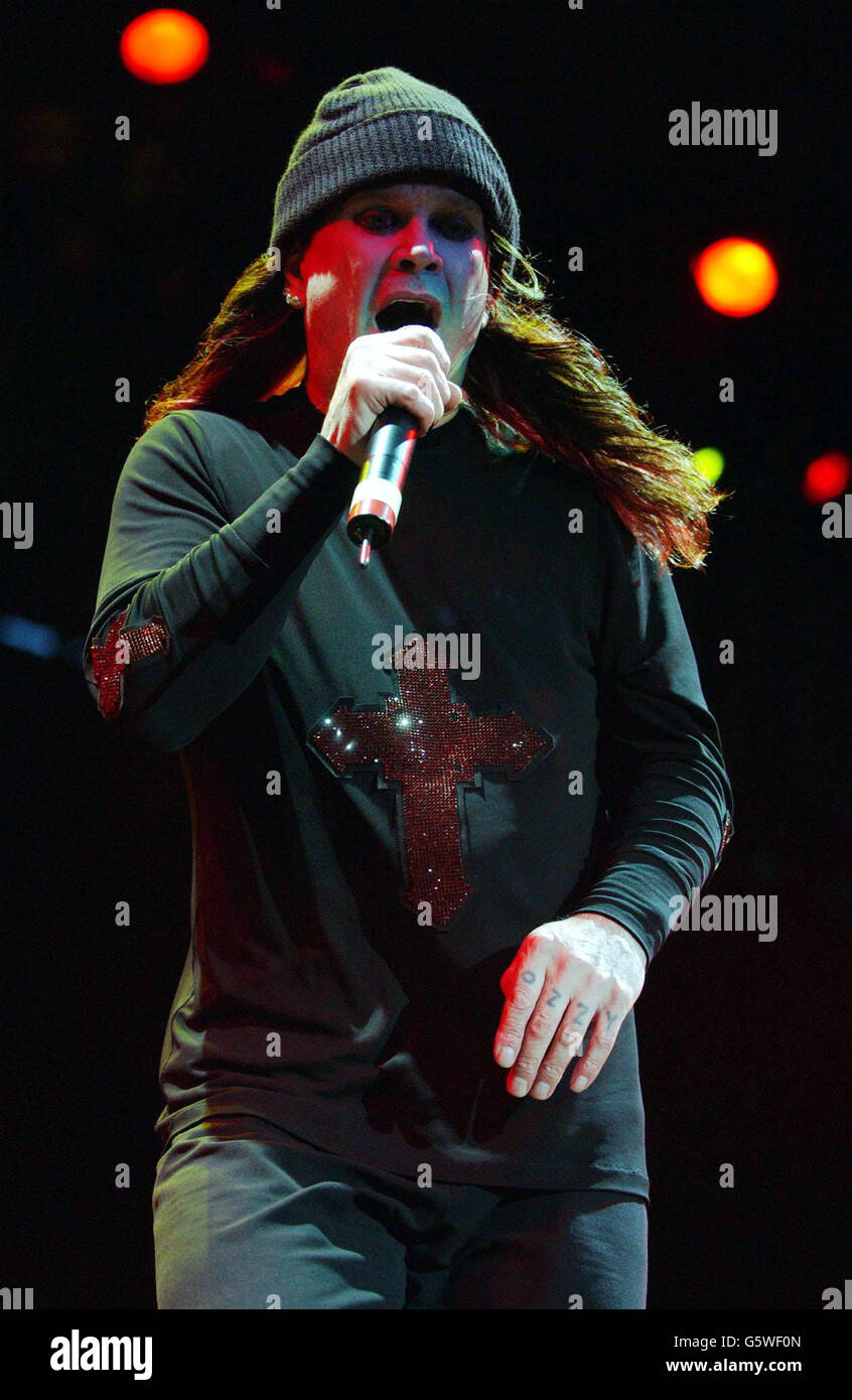 UK USE ONLY: Ozzy Osbourne performing on stage, during his Ozzfest ...